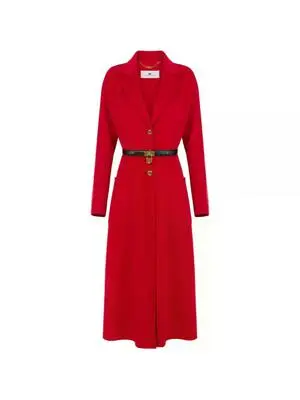 Elisabetta Franchi Coat In Double Cloth With Belt