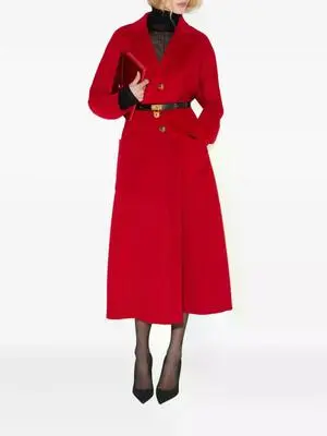 Elisabetta Franchi Coat In Double Cloth With Belt