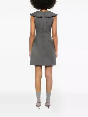 SHUSHU/TONG Bow-detail Ruffled-shoulder Dress