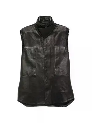 Rick Owens Leather High-neck Shirt Jacket