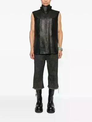 Rick Owens Leather High-neck Shirt Jacket