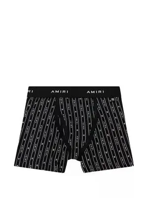 Amiri Logo-print Pinstripe Briefs - Black
