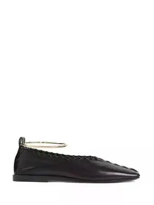 JIL SANDER Ring Whipstitch Anklet Ballet Flats