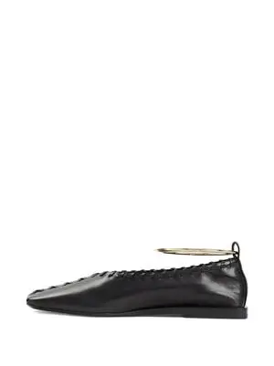 JIL SANDER Ring Whipstitch Anklet Ballet Flats