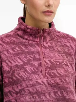 JACK WOLFSKIN Zip Up Patterned Sweatshirt - Purple