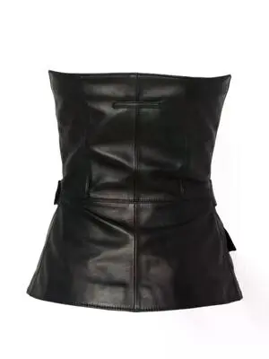 MANOKHI Jeans Belted Strapless Top