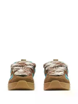 Burberry Suede Appliqué Arc Trainers - Brown