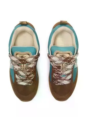 Burberry Suede Appliqué Arc Trainers - Brown