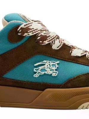 Burberry Suede Appliqué Arc Trainers - Brown