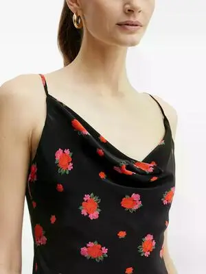 Bardot Floral-detail Sleeveless Top