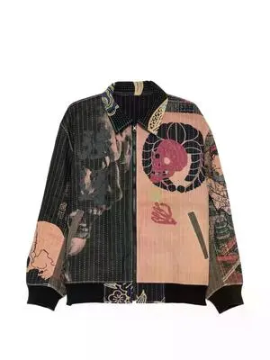 TP WORKS All-over Graphic-print Shirt Jacket - Black