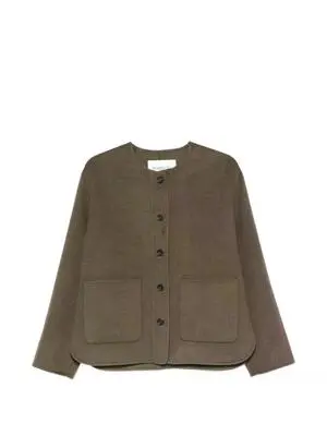Eric Bompard Collarless Button-front Jacket - Green