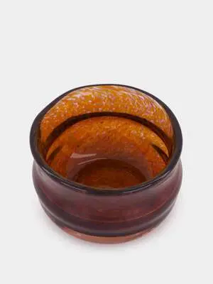 HOUSE OF CAPRICORN Handblown Avis Amber Glass Bowl