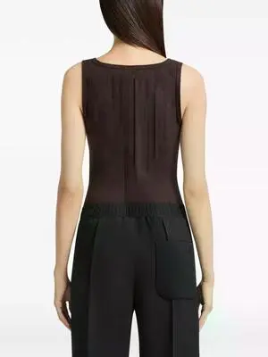 COURREGES 90's Ribbed-knit Zip-up Tank Top