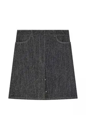 COURREGES Mélange-effect Denim Midi Skirt - Black