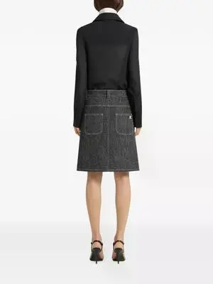 COURREGES Mélange-effect Denim Midi Skirt - Black