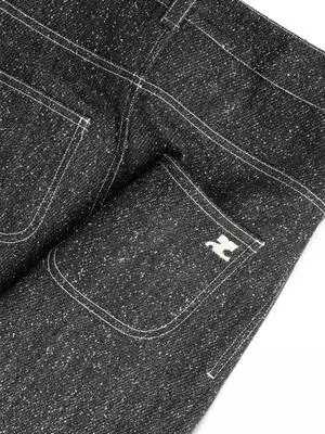 COURREGES Mélange-effect Denim Midi Skirt - Black