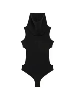 COURREGES High-neck Cut-out Bodysuit - Black