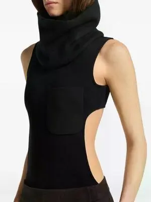 COURREGES High-neck Cut-out Bodysuit