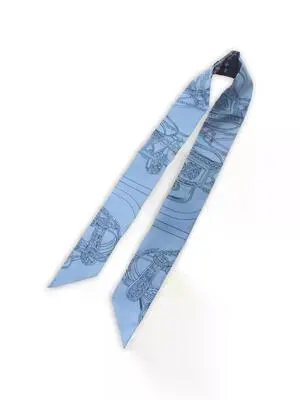 Hermès Brides De Gala En Fleurs Scarf - Blue