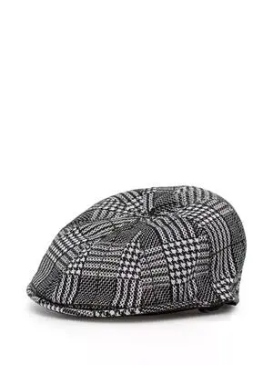 KANGOL Plaid Flat Cap - Black