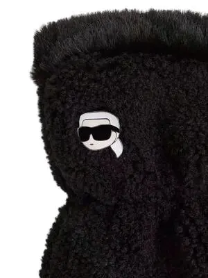 Karl Lagerfeld Ikon Shearling Mitten Gloves