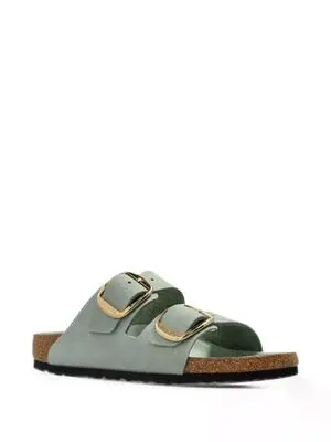 BIRKENSTOCK Arizona Big Buckle Leather Sandals - Green