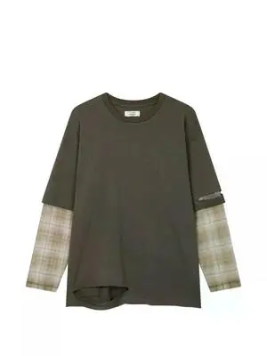 STUDIO TOMBOY Layered Distressed T-shirt - Green