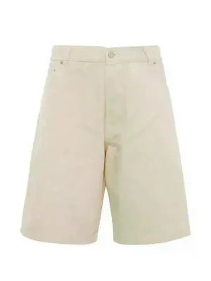 POP TRADING COMPANY Logo-patch Cotton Shorts - Neutrals