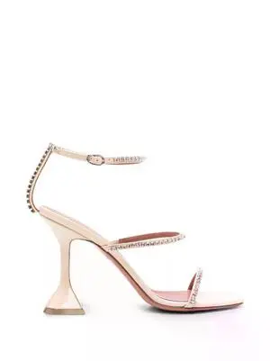 Amina Muaddi Gilda Crystal-embellished Sandals - Neutrals