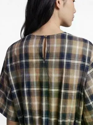 STUDIO TOMBOY Shirred Checkered Blouse