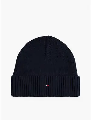 Tommy Hilfiger Cotton-cashmere Blend Beanie - Space Blue