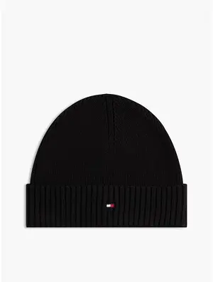 Tommy Hilfiger Cotton-cashmere Blend Beanie - Black