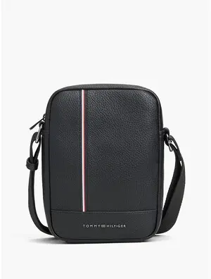 Tommy Hilfiger Signature Stripe Pebbled Mini Reporter Bag