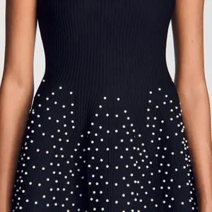 Sandro Short Knit Dress With Beads
