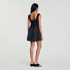 Sandro Short Knit Dress With Beads
