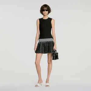 Sandro Check Knit Short Dress