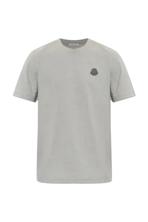 Moncler Moncler GREY T-shirt With Logo Patch Grey