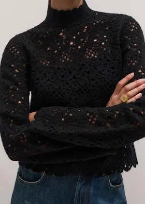 ME+EM Crochet High Neck Jumper