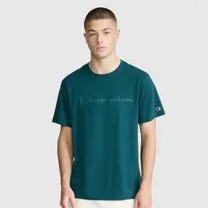 Champion Classic Graphic T-shirt, Tonal Script Logo - Deep Teal