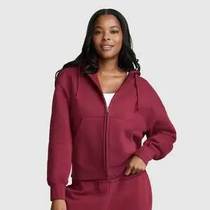 Champion Powerblend Fleece Zip-up Hoodie, C Logo - Cabernet