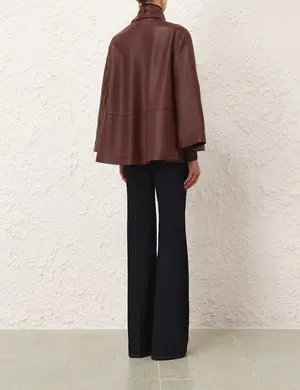 Zimmermann Valiant Leather Pussybow Coat