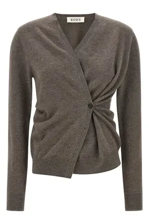 RÓHE Asymmetrical 'twisted Ballet' Cardigan - Brown