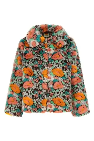 Farm Rio Faux Fur Floral Pattern