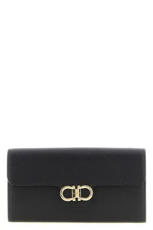 FERRAGAMO Gancini' Wallet On Chain - Black