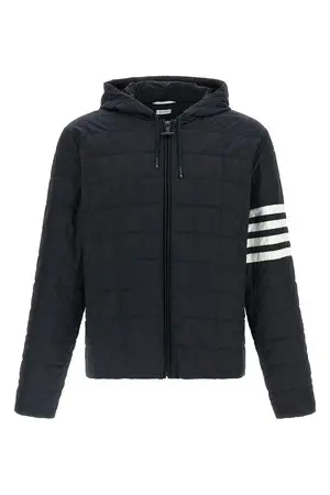 Thom Browne 4bar' Ripstop Shiny Jacket - Blue