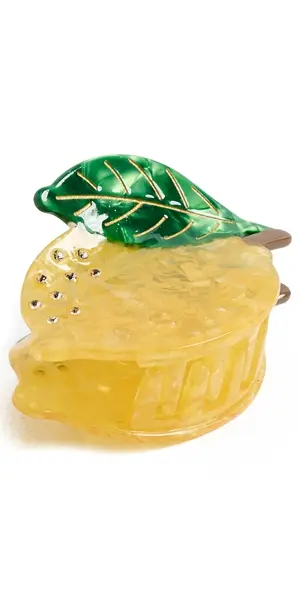ADINA EDEN Rhinestone Accented Lemon Claw Clip - Yellow