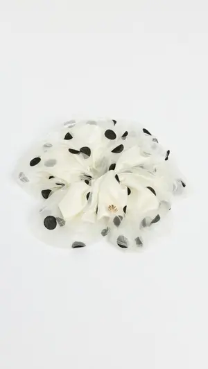 Lele Sadoughi Oversized Polka Dot Scrunchie