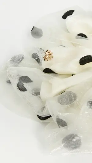 Lele Sadoughi Oversized Polka Dot Scrunchie