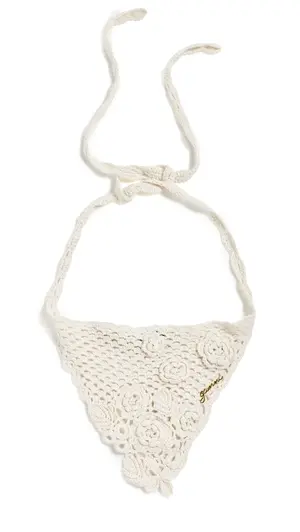GANNI Crochet Head Scarf - Egret
